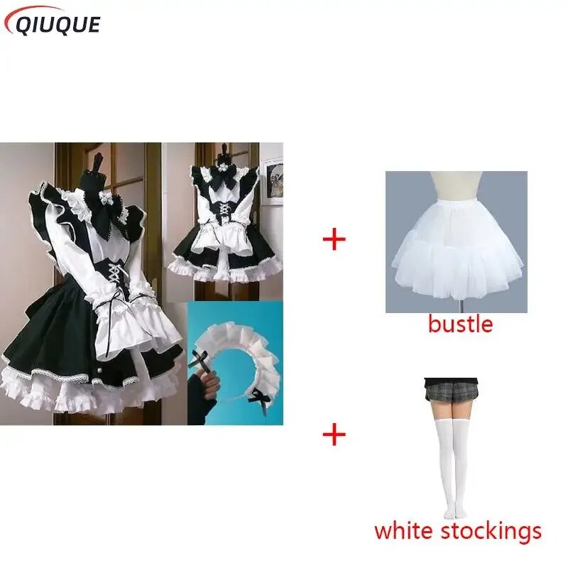 Костюм горничной аниме полиэстер хлопок Белый, XXL, Package 10, Size for Men