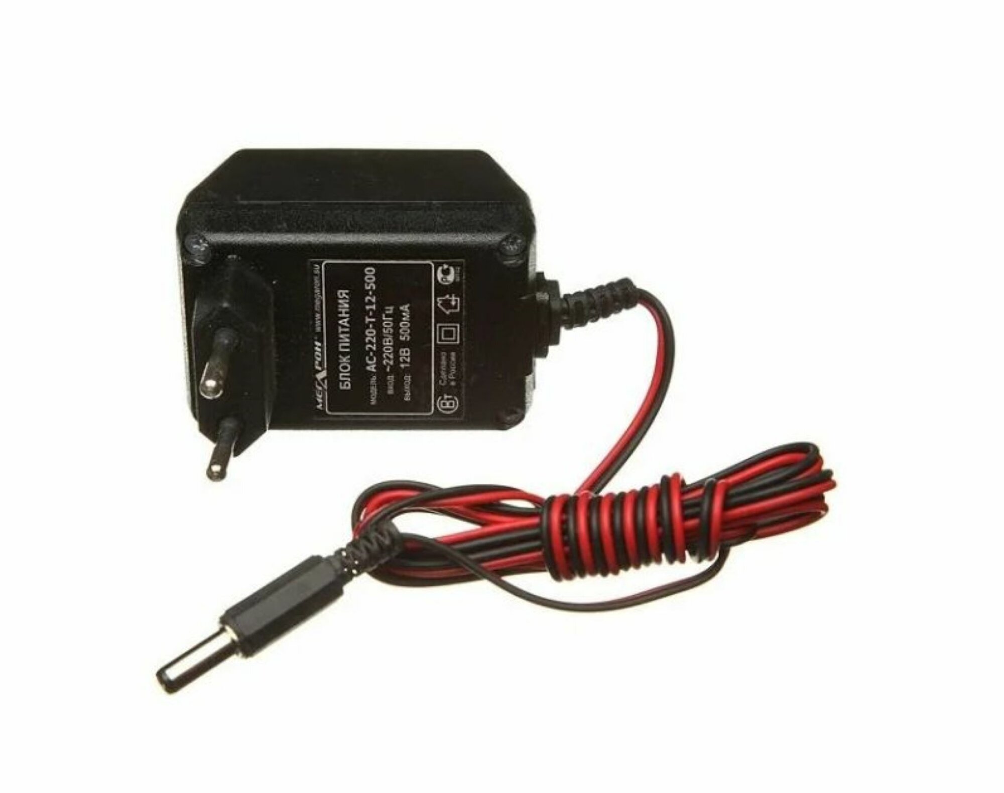 Блок питания мегарон 12 В, 500 мА AC-220-T-12-500 (2.5/5.5), трансформаторный