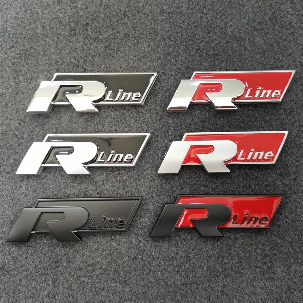 Значок Volkswagen R Line — эмблема для автомобиля из цинкового сплава 7.2x2.5 см, декоративная и для замены мини