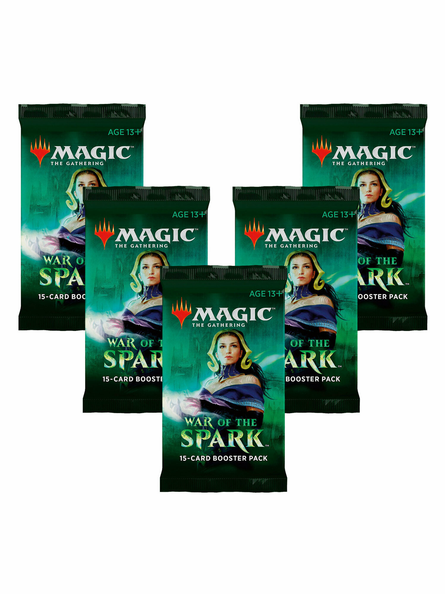 Magic The Gathering: 5 бустеров MTG издания War of the Spark на английском