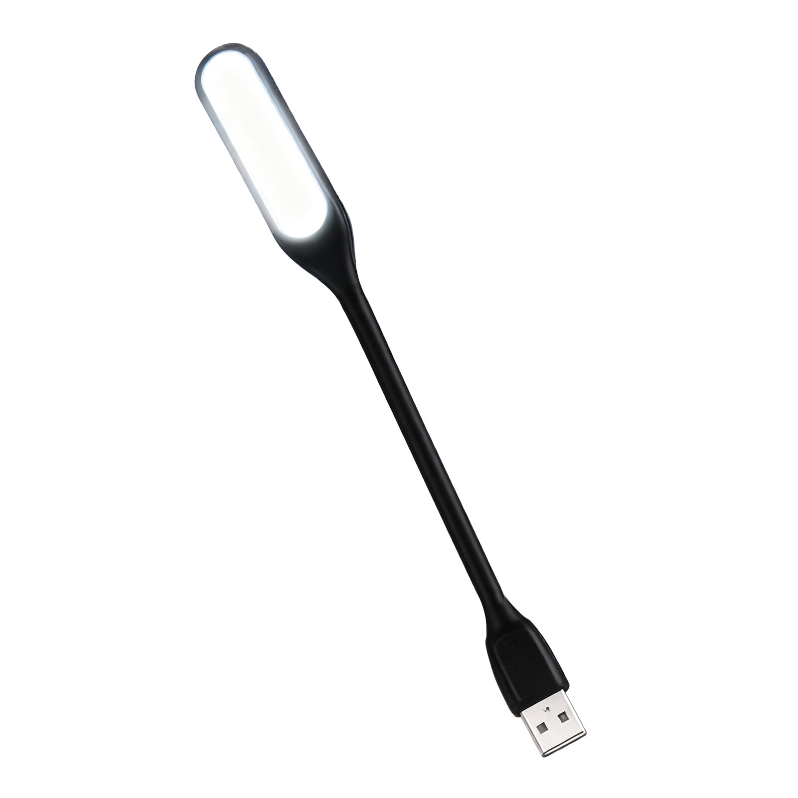 Портативная светодиодная лампа для чтения 5 В с USB-подключением, регулируемый мини-ночник для дома, для использования с повербанком и ноутбуком, черная.