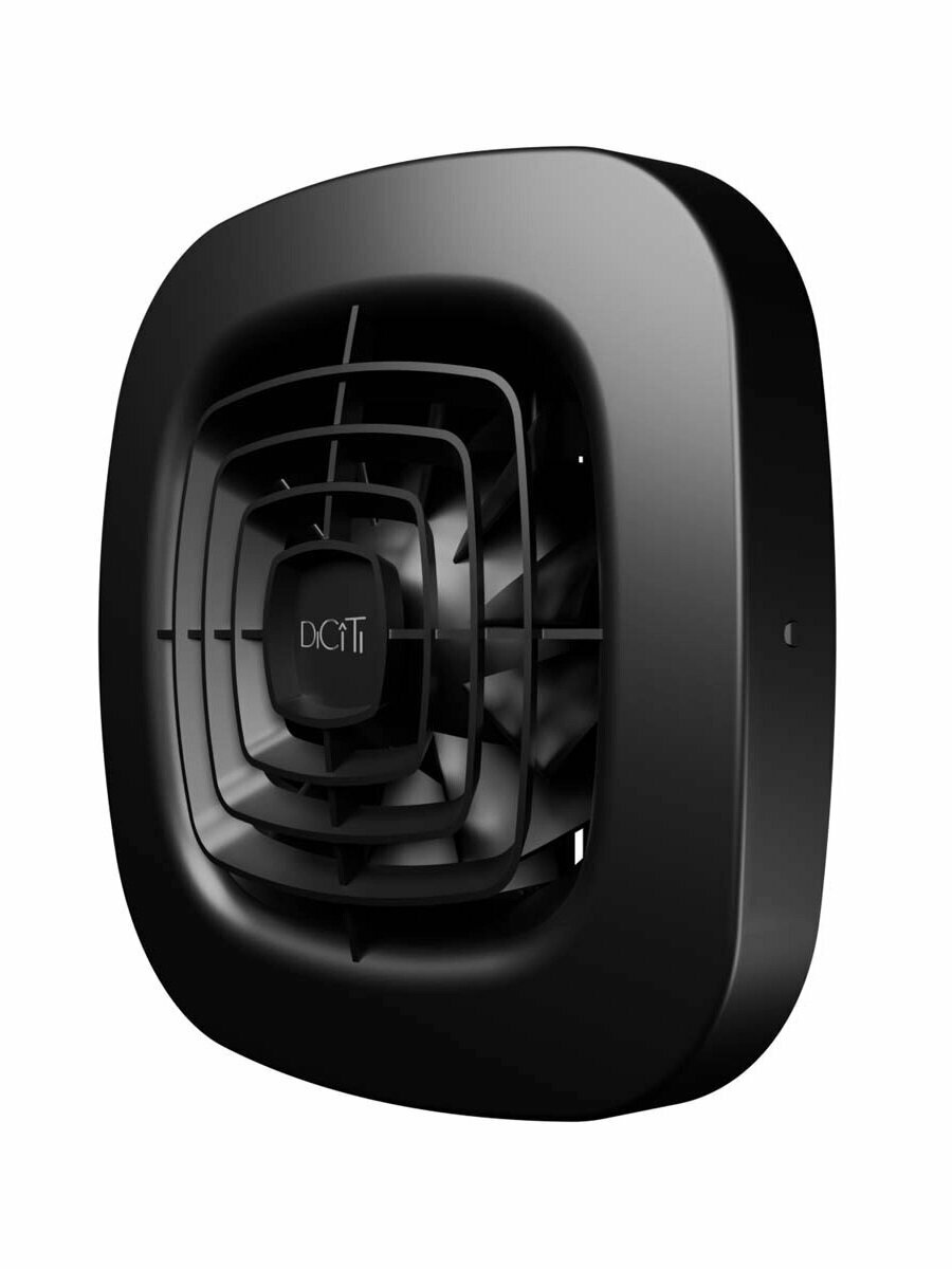 Вентилятор вытяжной Diciti Air 4C Matt Black, с обратным клапаном, диаметр 100 мм
