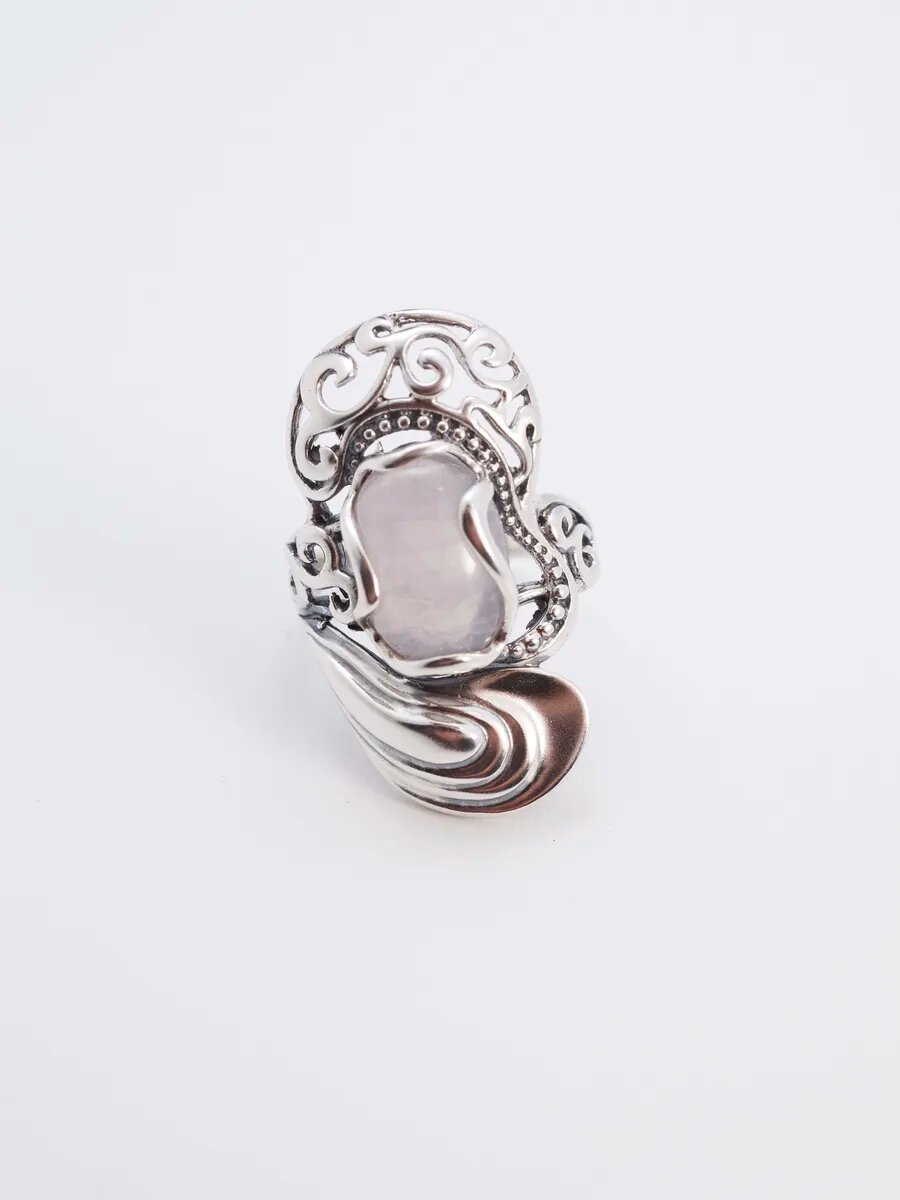 Кольцо БРЮС, серебро, 925 проба, кварц