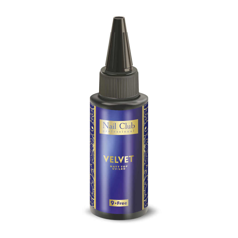 Nail Club professional Матовый каучуковый топ для гель-лака/ Финишное покрытие для ногтей VELVET, 50 мл.