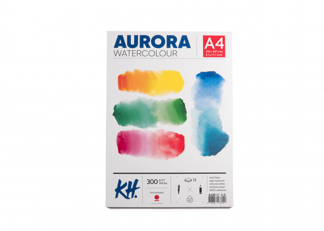 Aurora Альбом-склейка для акварели Aurora Hot А4 12 л 300 г/м² 100% целлюлоза