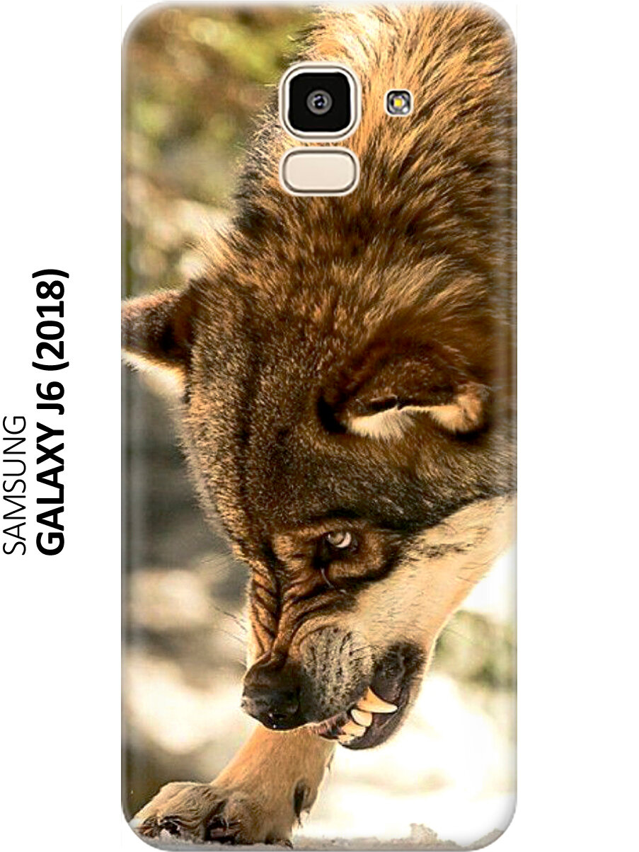 Силиконовый чехол Лютый волк на Samsung Galaxy J6 (2018) / Самсунг Джей 6 (2018)