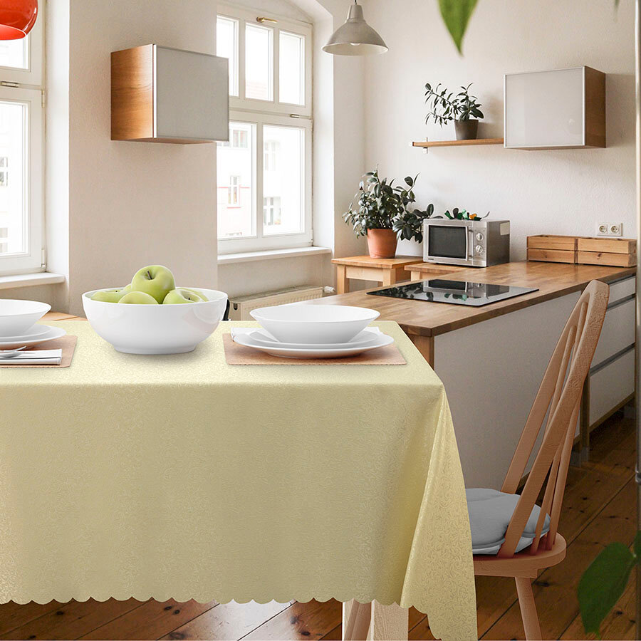 Скатерть BRAVO "Венеция", жаккард, прямоугольная, 140x180 см, бежевая