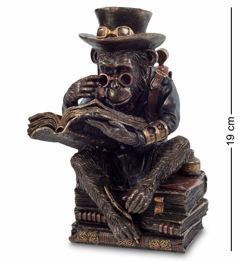 Статуэтка в стиле Стимпанк 'Обезьяна с книгой'