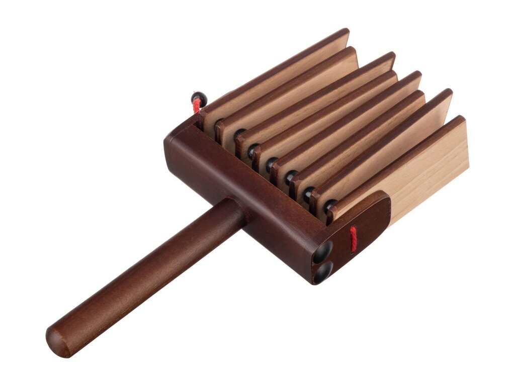 MS-T2-TR-07 Трещотка пластинчатая на ручке, тонировка, Мастерская Сереброва