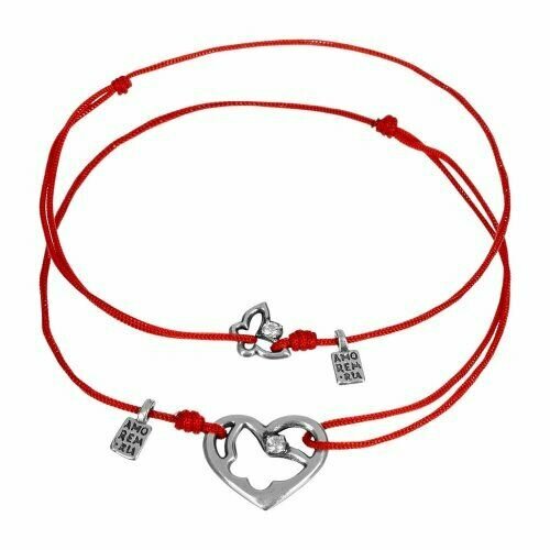 Набор браслетов, серебро, 925 проба, фианит