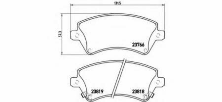 Колодки тормозные дисковые передн, TOYOTA: COROLLA 1.4 D/1.4 VVT-I/1.6 VVT-I/1.8 VVTL-I TS/2.0 D-4D 01-07, COROLLA 1.4 D-4D/2.0 D-4D 97-02, COROLLA W Brembo P83064