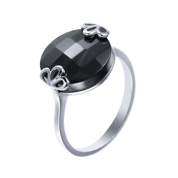 Перстень, серебро, 925 проба, родирование, керамика