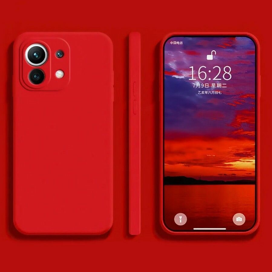 Силиконовая накладка Silky soft-touch для Xiaomi Poco X6 5G/Xiaomi Redmi Note 13 Pro 5G красный