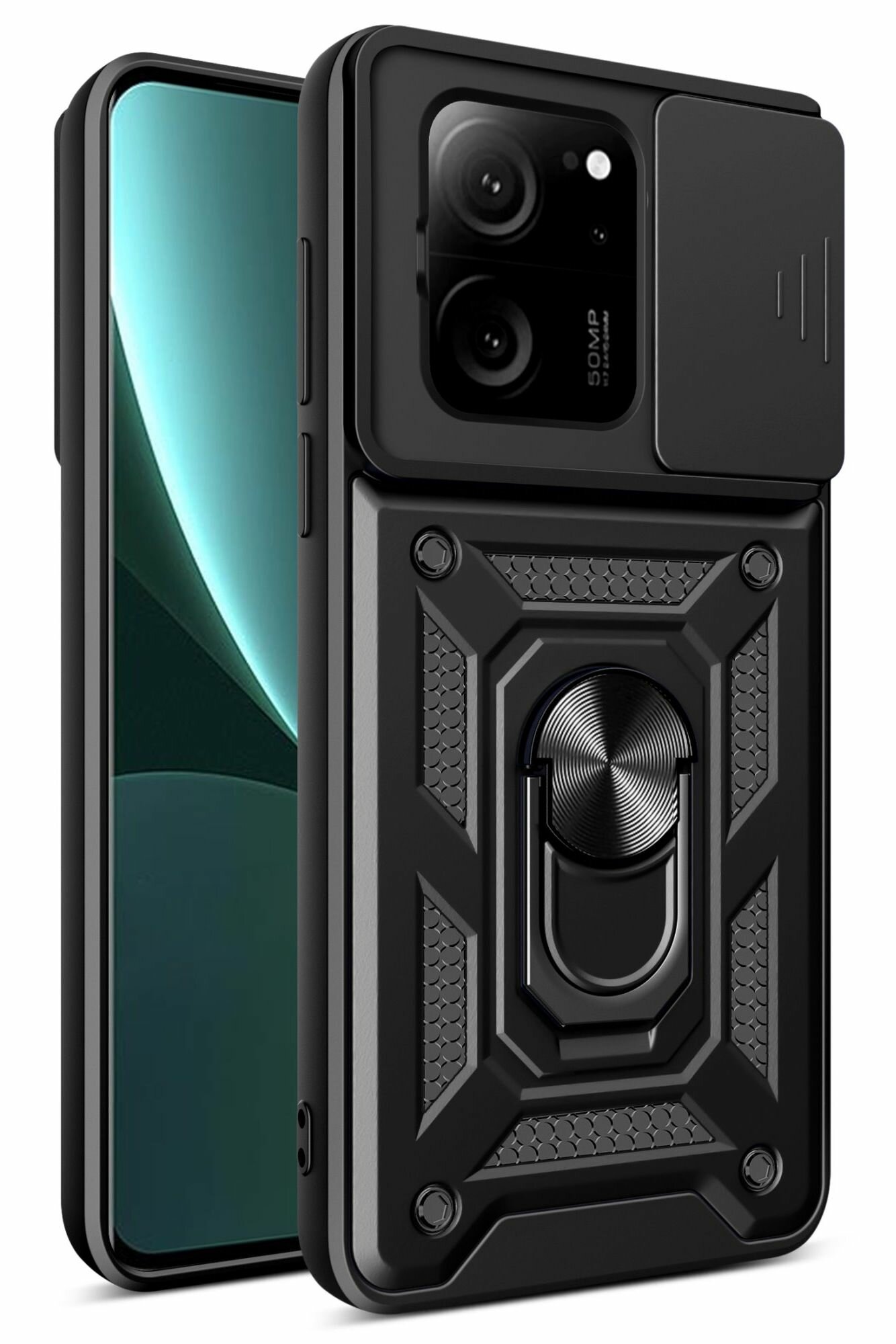 Чехол противоударный для Xiaomi 13T и 13T Pro / Сяоми 13Т и 13Т Про с защитой камеры armors (Черный)