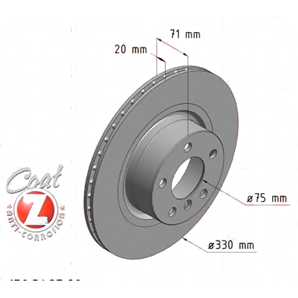 ZIMMERMANN 150.3495.20 (34206790362 / 34206868936) диск торм BMW (БМВ) x3 f25 2.0-3.5 / 1.8d-3.5d 10- зад вент