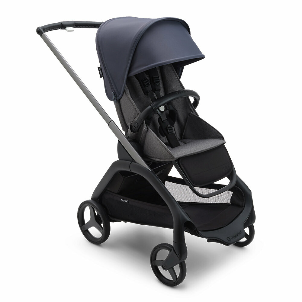 Прогулочная коляска Bugaboo Dragonfly Graphite, цвет Grey Melange / Stormy Blue (Серый меланж / Синий)