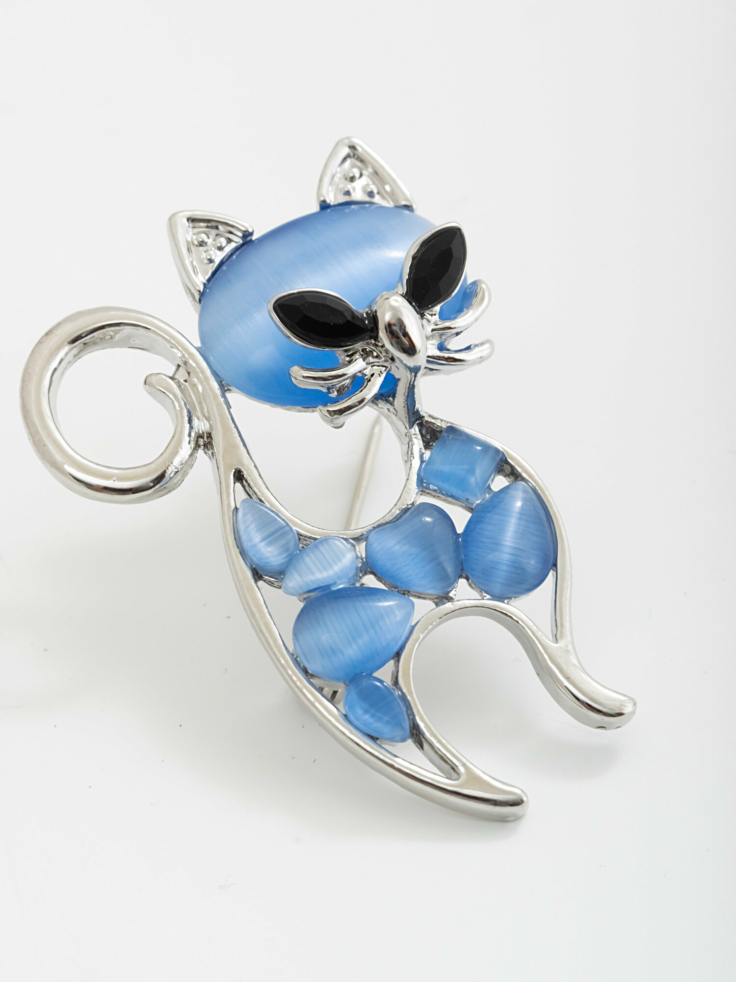 Брошь, кошачий глаз синтетический