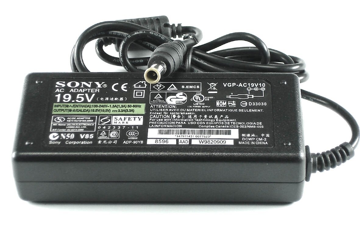 Блок питаниядля ноутбука Sony 6.5x4.4мм, 65W (19.5V, 3.3A) без сетевого кабеля, ORG