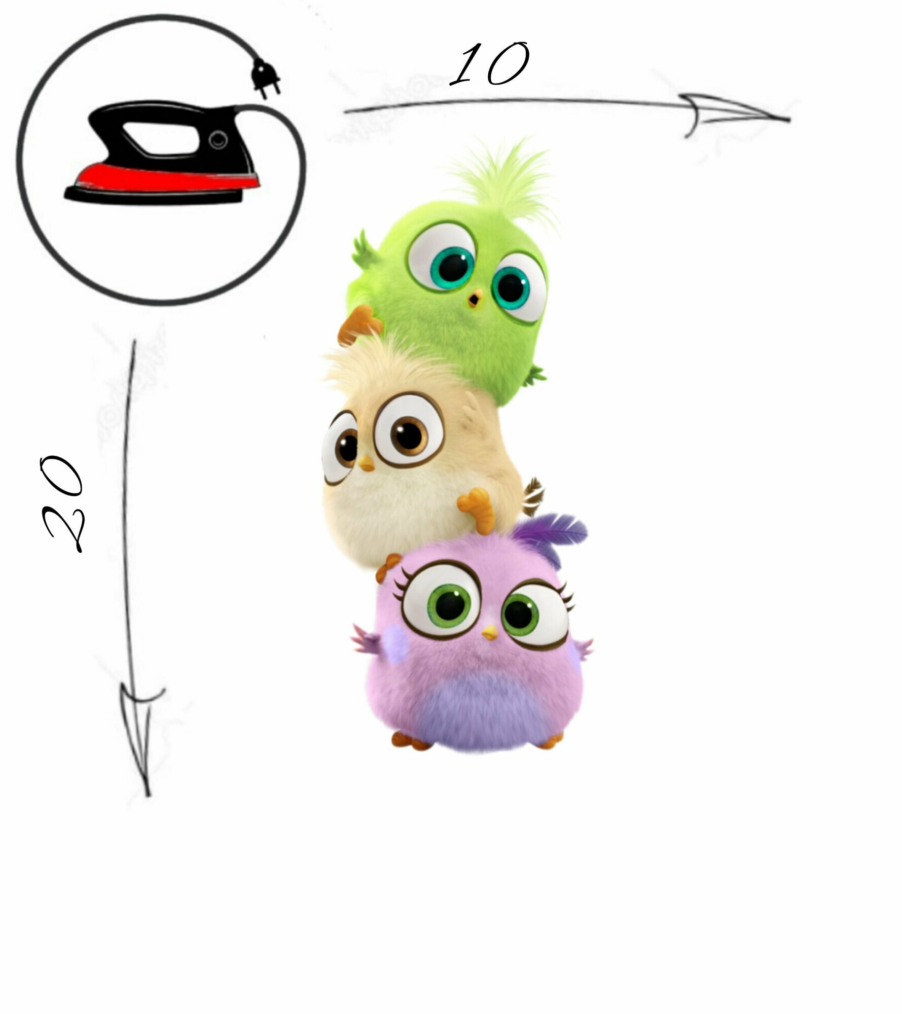 Термотрансфер "Птички", наклейка на одежду, 20х10