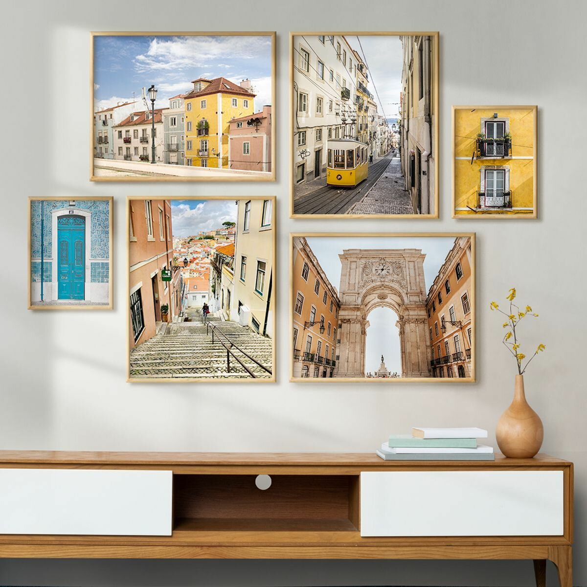 Набор постеров 6 шт "Город Лиссабон Португалия" плакат для интерьера, картина на стену