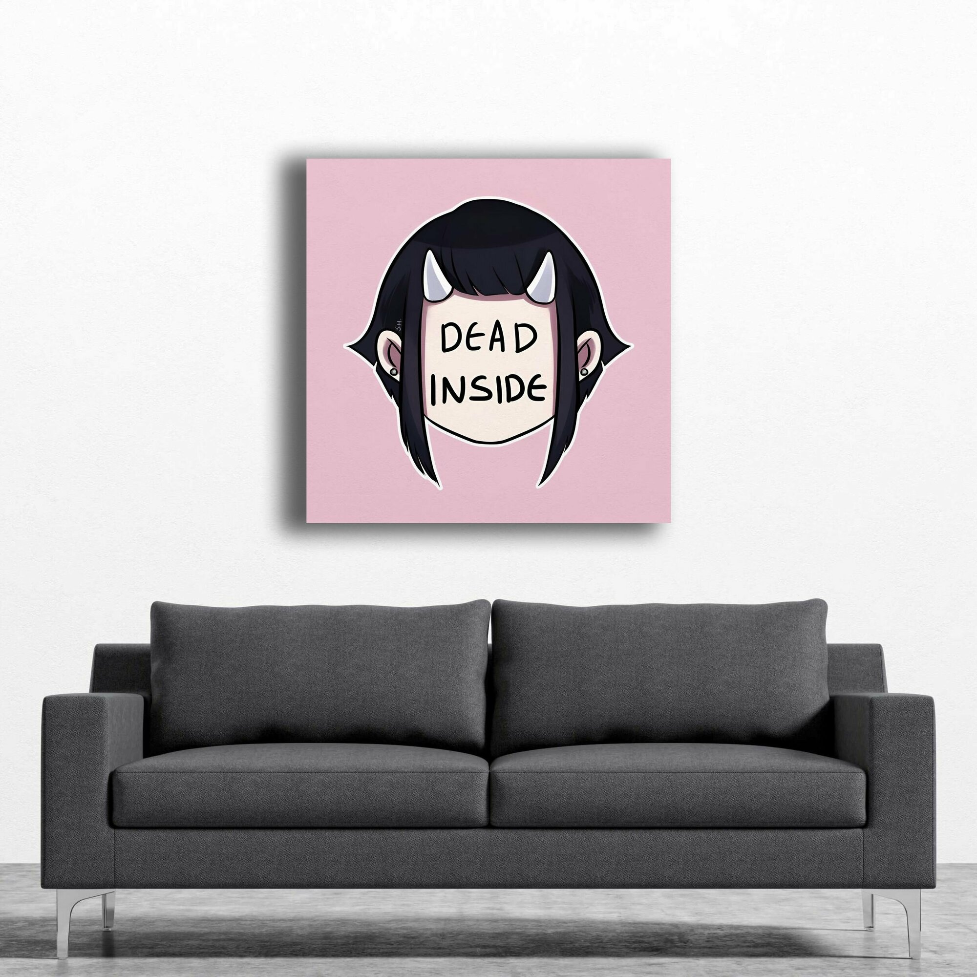 Интерьерная картина на холсте / dead inside / zxc 70*70