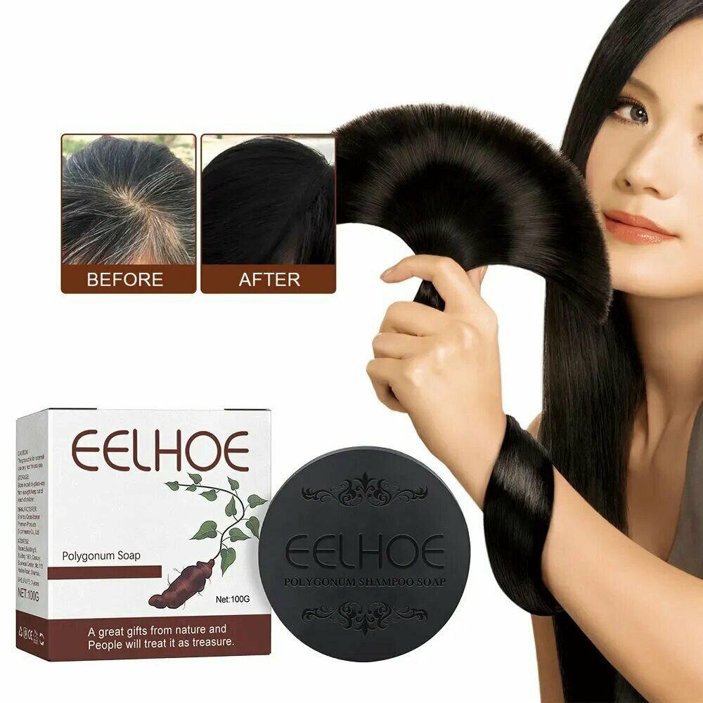 Мыло - шампунь от выпадения волос и для роста волос, для окрашивание седины Polygonum Soap 90 г