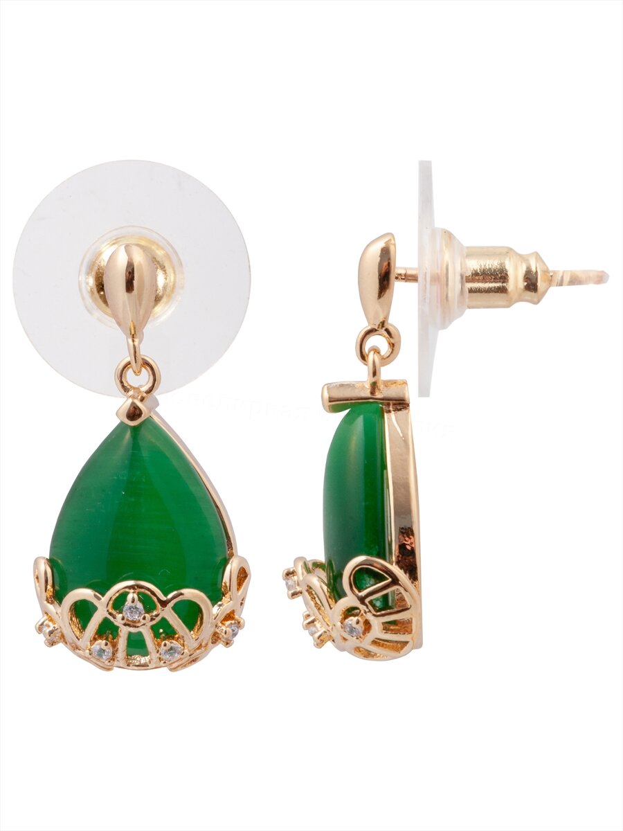 Серьги клипсы, кошачий глаз