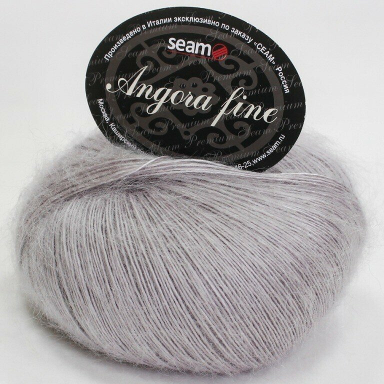 Пряжа Angora fine Seam цвет 163802 светло-серый, 10шт*(300м/50гр), 50% мохер 50% нейлон
