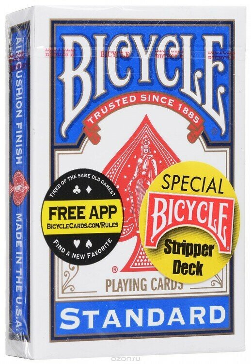 Карты фокусные Bicycle Stripper Deck blue / конусная колода для фокусов