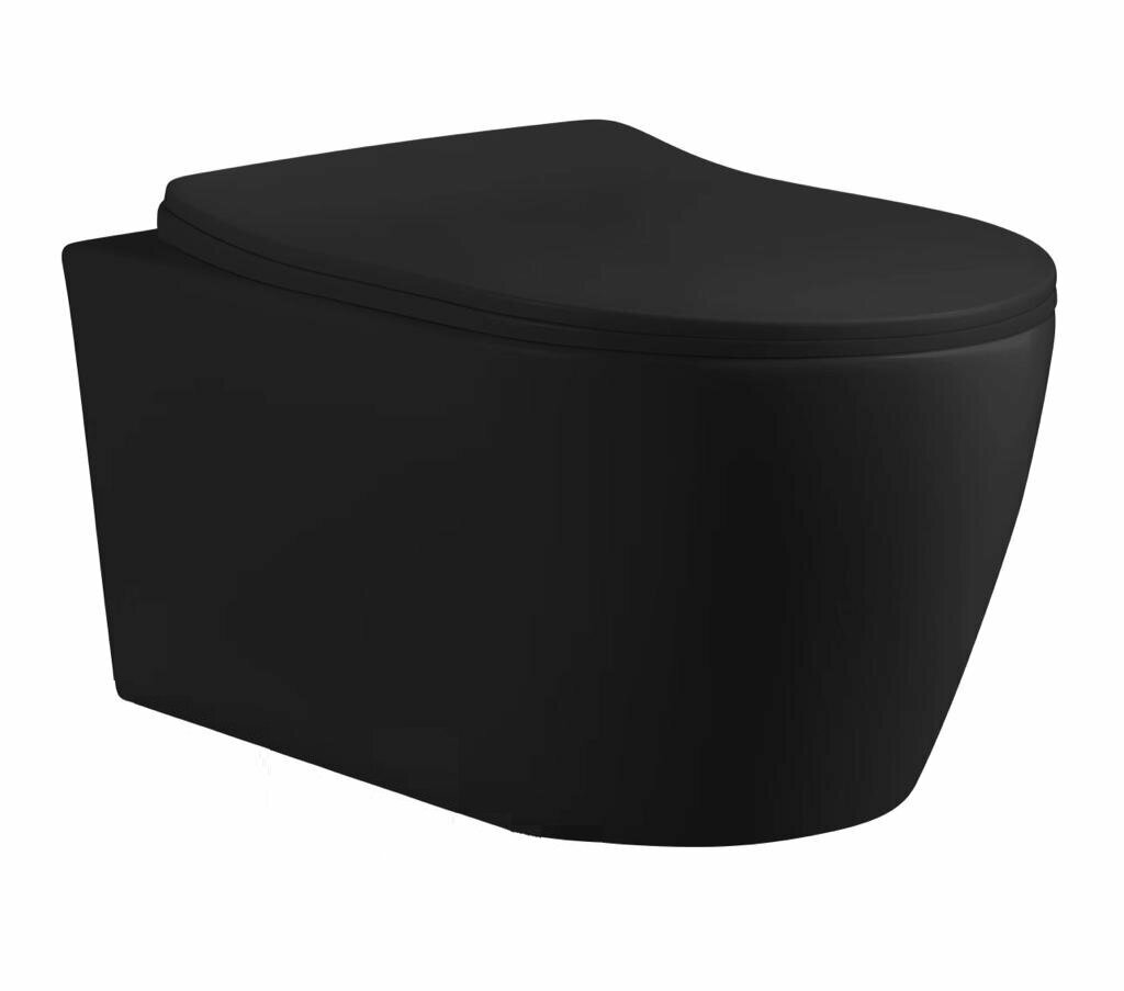 Унитаз подвесной Cerutti SPA селла (SELLA) Aria MBF безободковый, черный матовый