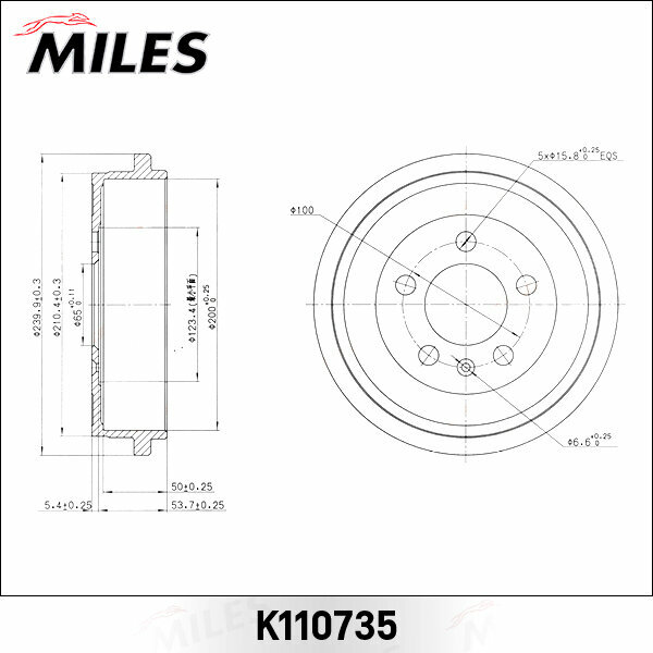MILES Барабан тормозной AUDI A2/SKODA FABIA/VW POLO