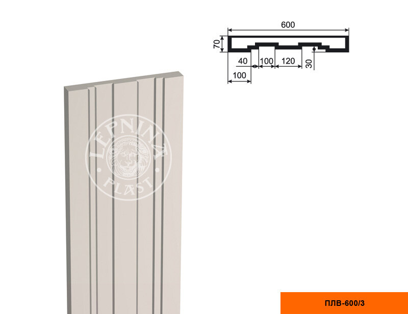Пилястра Lepninaplast ПЛВ-600/3 В2000хШ70хД600 мм / Лепнинапласт.