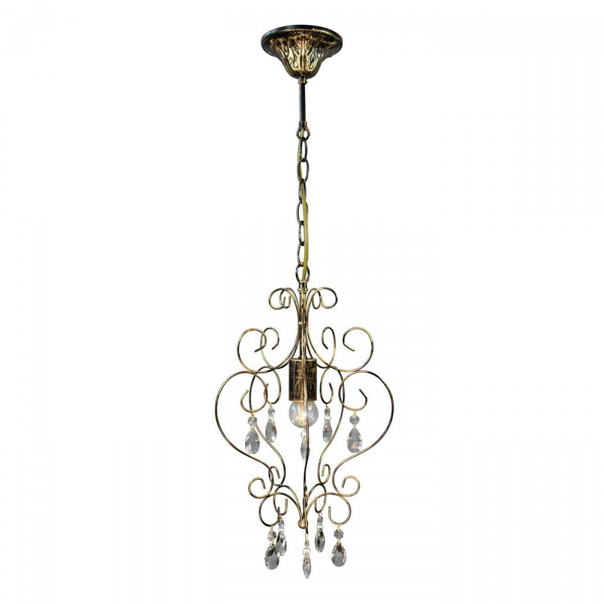 Люстра подвесная с хрусталем на кухню прихожую Е27 Петрасвет Россия S1145-1