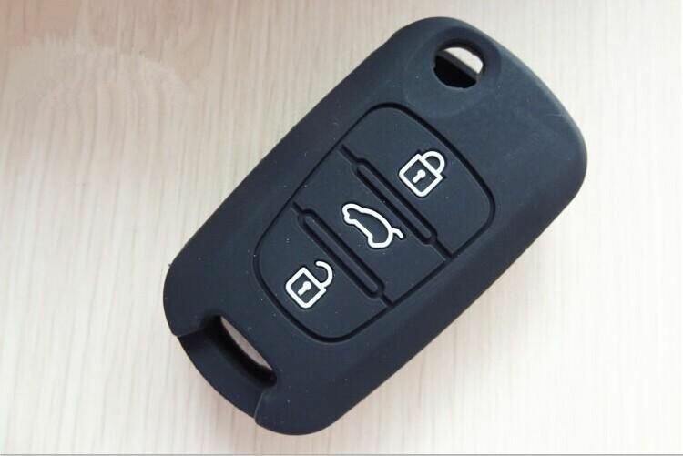 Чехол из силикона для выкидного ключа Киа Рио 3 - Kia Rio 3 2011-2017