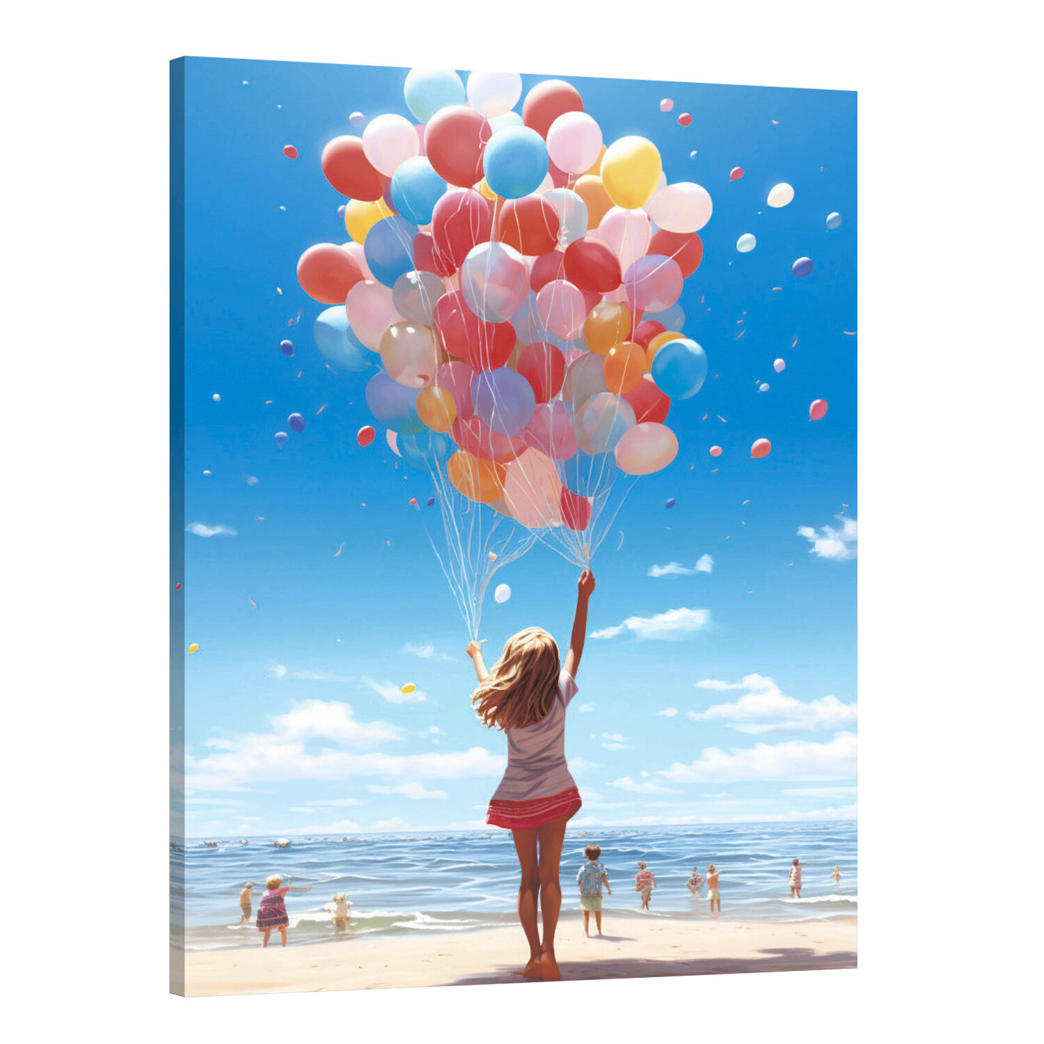 Интерьерная картина 50х70 "Дети на воздушных шарах"