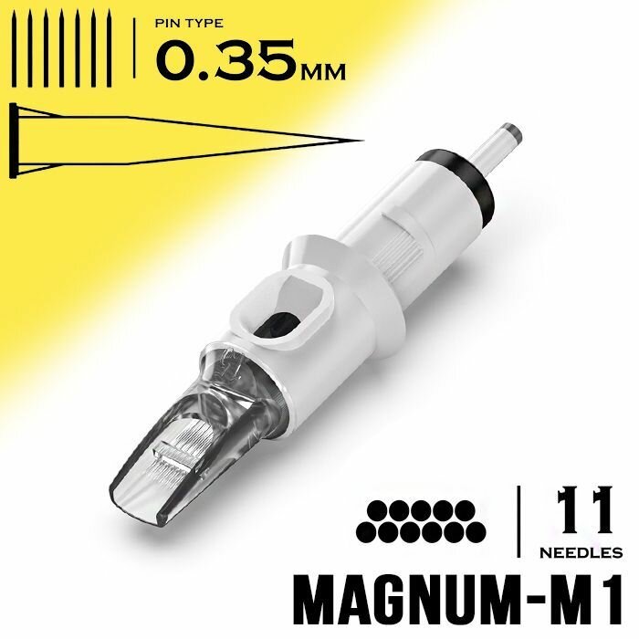 Картриджи для тату и татуажа QUELLE Premium Magnum 35/11MG 0,35мм - 20шт/уп