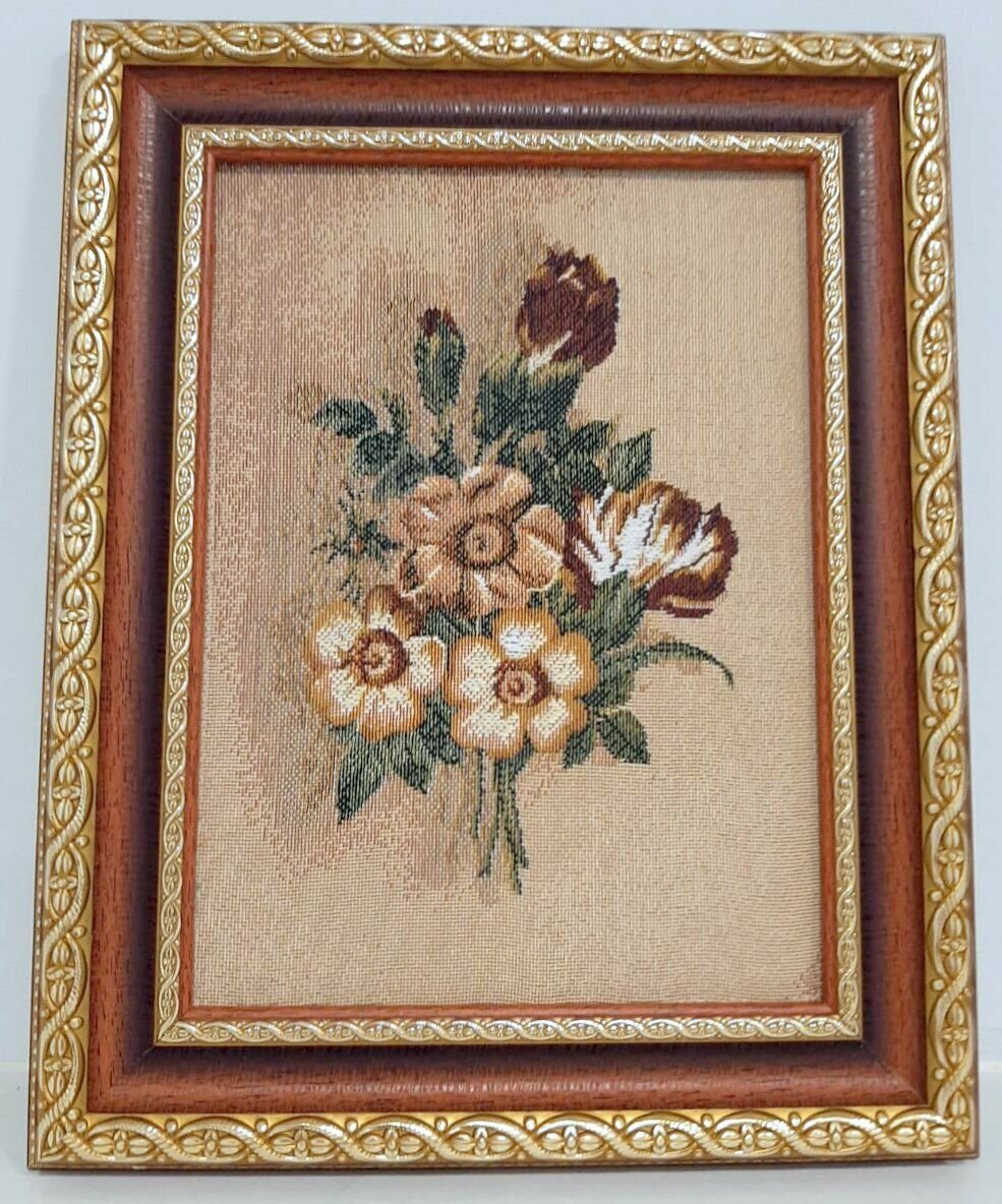 Картина гобеленовая "Шиповник "17х25