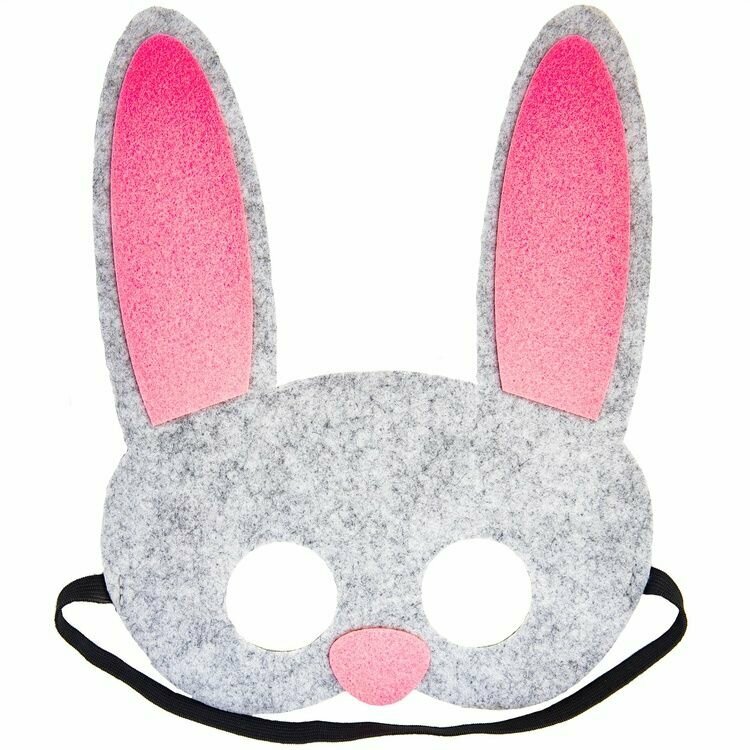 Маска карнавальная Заяц серый фетр