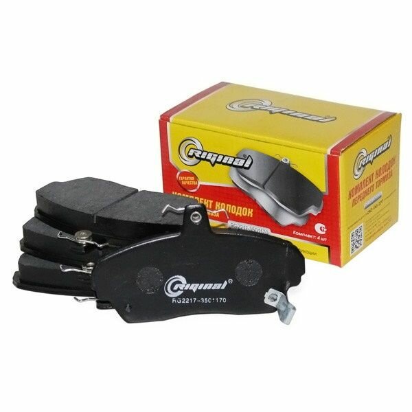 Колодки тормозные передние для ГАЗ 3302 Газель, 2217 Соболь с пружинкой комплект 4 шт. арт RG2217-3501170