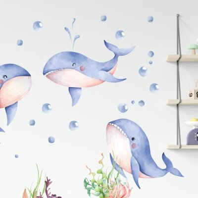 Наклейка интерьерная на стену «Морские киты»