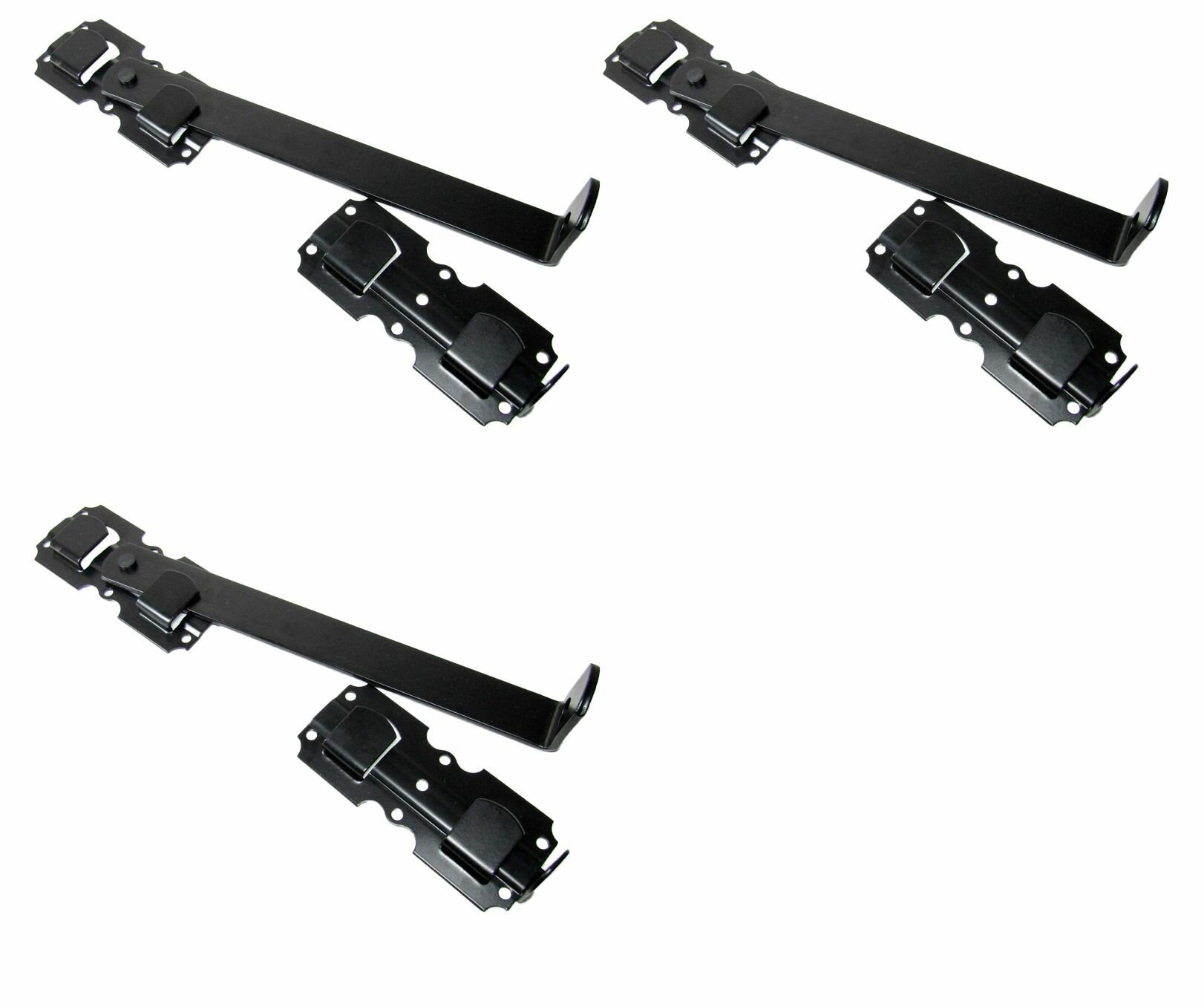 Засов-задвижка ворот ноэз ЗЗВ-470-SL черный матовый (комплект 3 штуки)