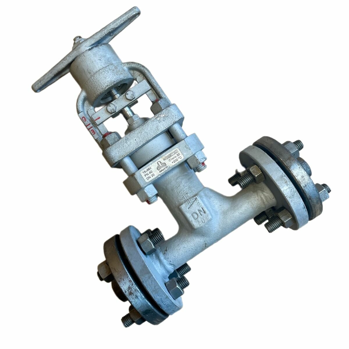 Клапан запорный сильфонный Dn20 Pn40 Ст20 с ответными фланцами 15с66п