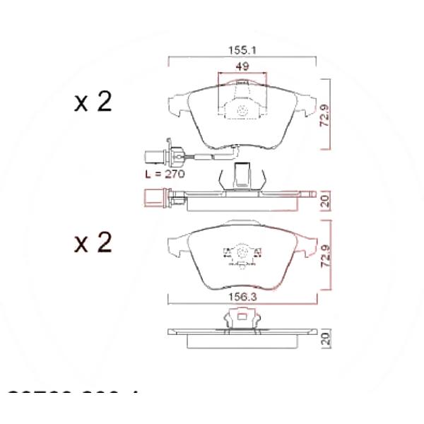 ZIMMERMANN 23763.200.1 (4E0698151F / 4E0698151M / 4F0698151A) комплект тормозных колодок, дисковый тормоз