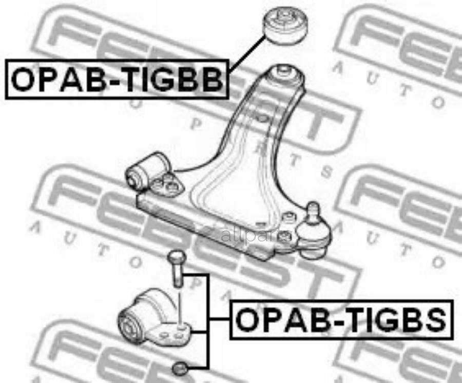 FEBEST OPAB-TIGBB сайленблок задний переднего рычага (OPEL MERIVA-A 2003-2010) FEBEST