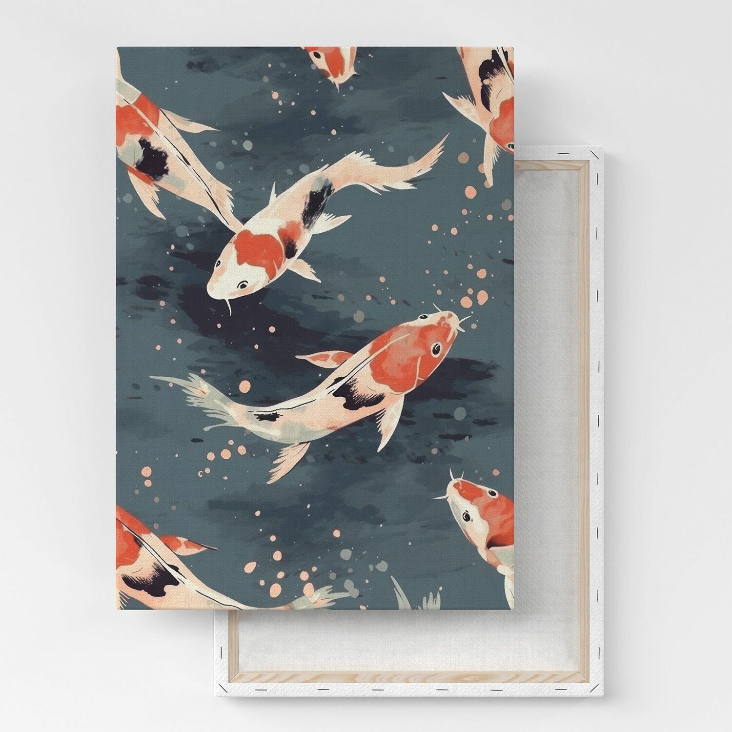 Картина на холсте, репродукция / Карпы кои / Размер 40 x 53 см