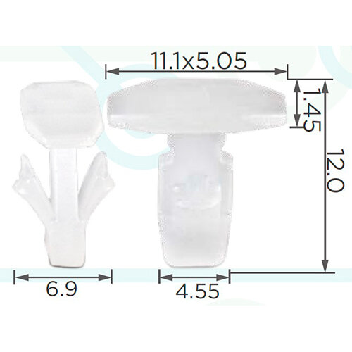 Клипса уплотнителя двери/капота/багажника (OEM: KD4558762) 775534
