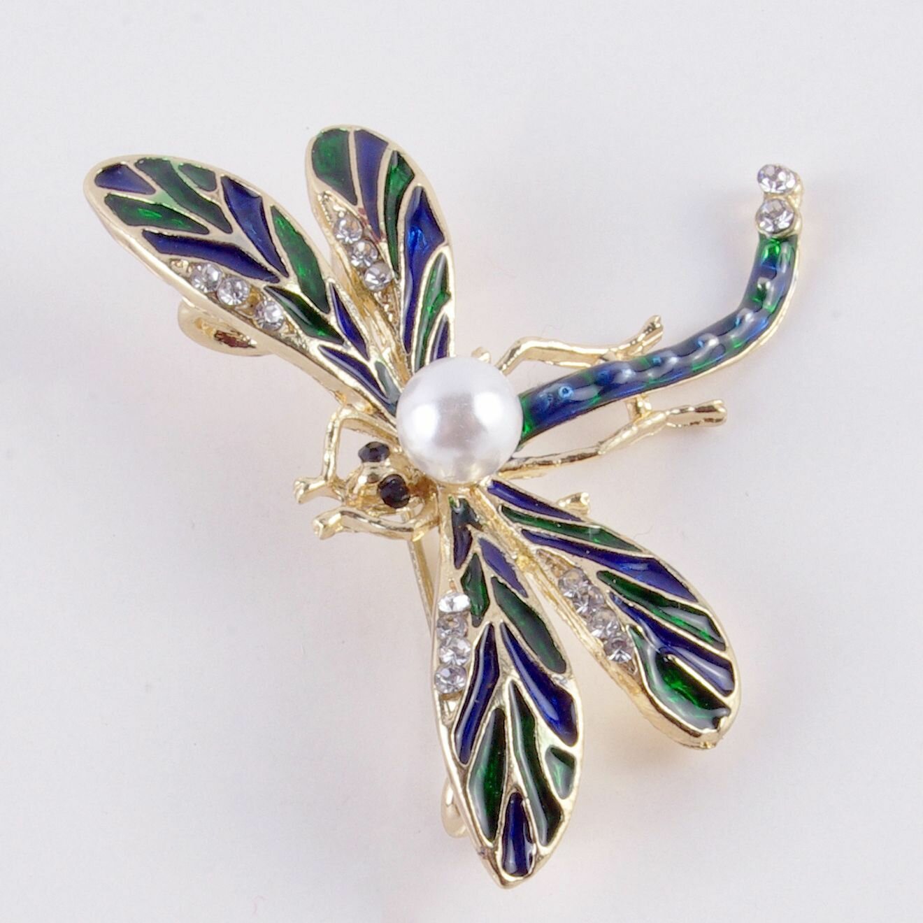 Брошь, эмаль, стразы