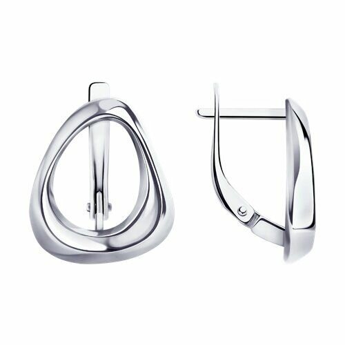 Серьги, серебро, 925 проба, родирование