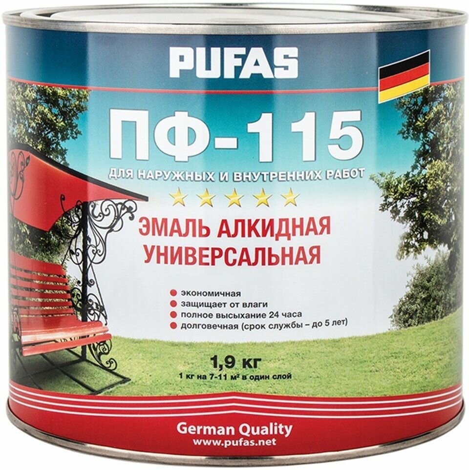 Пуфас эмаль ПФ-115 база С прозрачная матовая (1,5л) ГОСТ