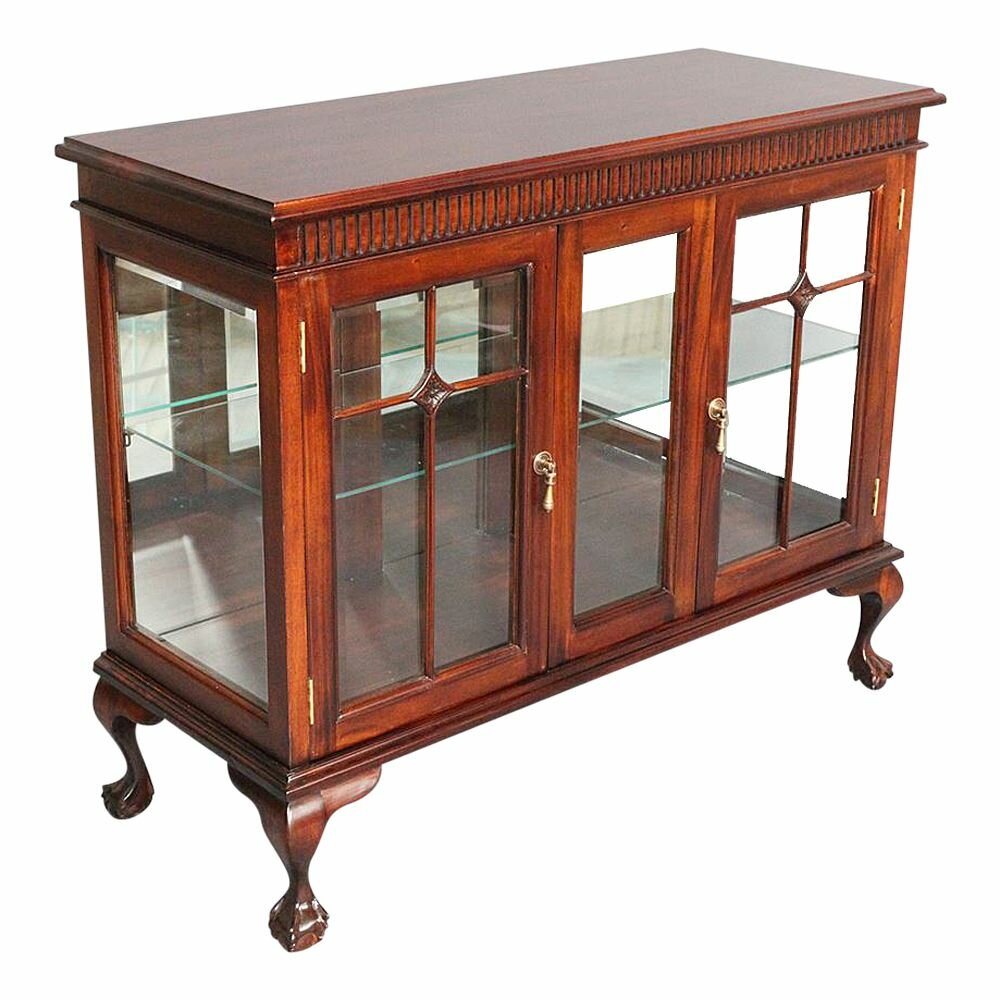 Витрина низкая в стиле Chippendale от DOMKORLEONE из красного дерева (mahogany wood), цвет орех LBW (коричневый)